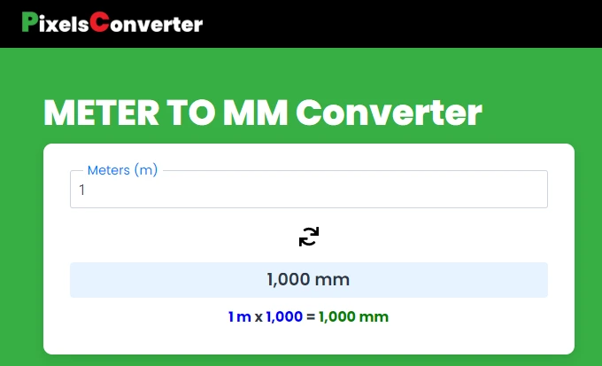 Convertidor de metros a milímetros | Tabla de conversión de metros a ...